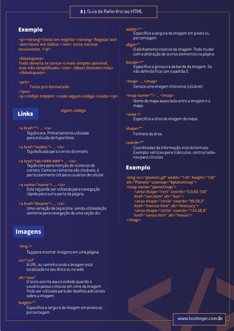 Guia De Referências Html Códigos Html Prontos Para Usar