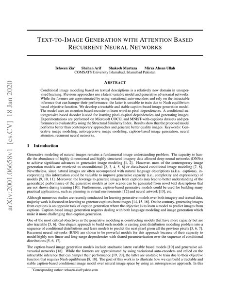 Pdf Text To Image Generation With Attention Based Recurrent Neural