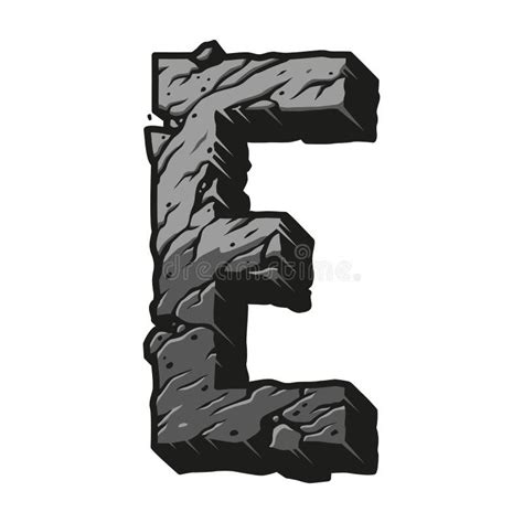 Vintage Letter E Gray Concept Stock Vector Illustration Of Letter