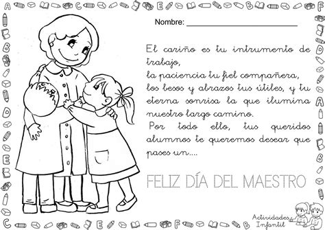 Imagenes Para El Dia Del Maestro Para Colorear