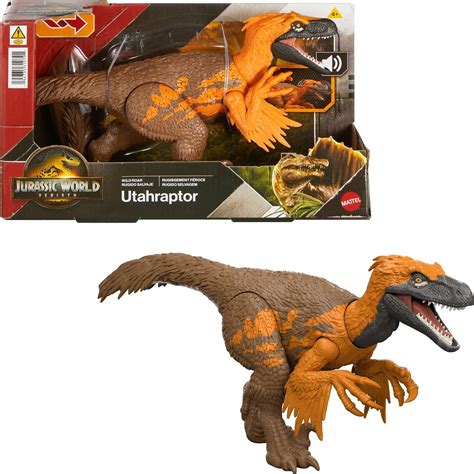 Mattel Jurassic World Rebirth Wild Roar Utahraptor Δεινόσαυρος Με