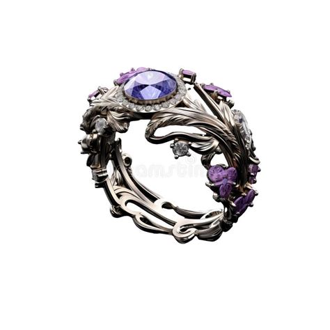 A Stunning Violet Fantasy Ring Intricately Decorated Shines