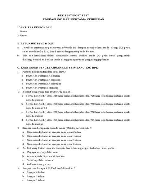 Pre Test Dan Post Test Pdf