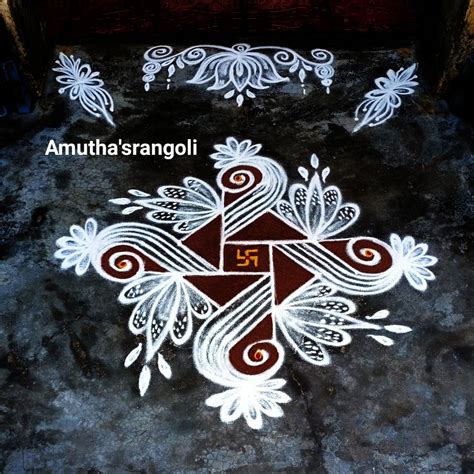 Diwali Special Lotus Flower Rangoli 3×3 Dots Small Muggulu Deepavali