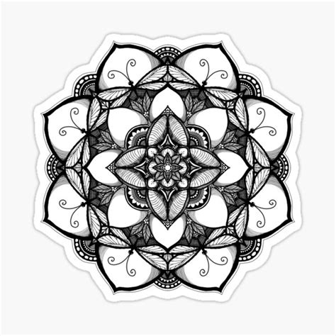 Black And White Dragonfly Mandala Sticker For Sale By Stickypixie