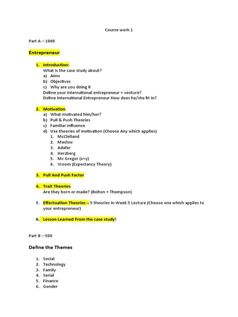 Entreprenuer Assignment Cw 1 And 2 Pdf Entrepreneurship Motivation