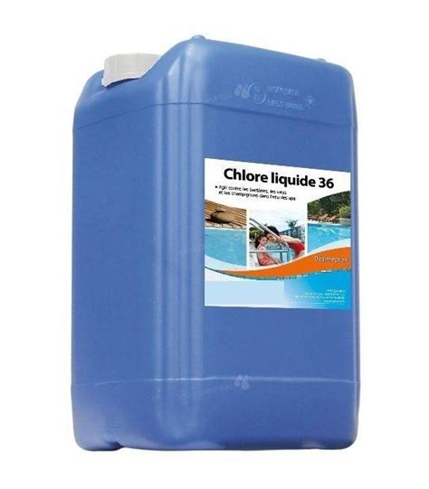 Chlore Liquide 36° En Bidon De 23 Kg Ideal Pour Pompe Doseuse
