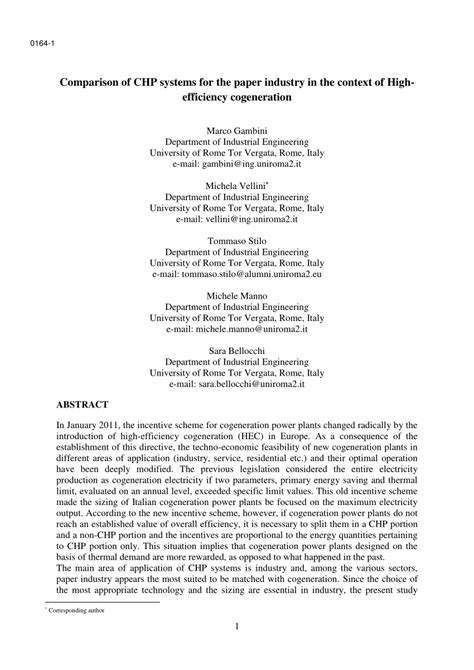 Pdf Comparison Of Chp Systems For The Paper Industry In The Context
