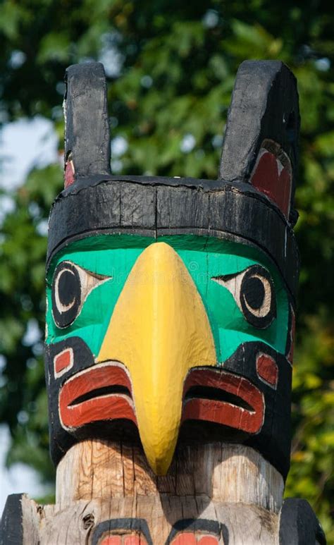 Native People Totem Pole Handcrafted Representation Of Unique Culture