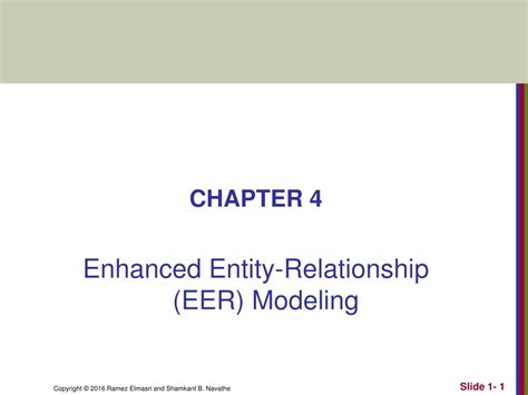 Ppt Chapter 4 Enhanced Entity Relationship Eer Modeling Powerpoint