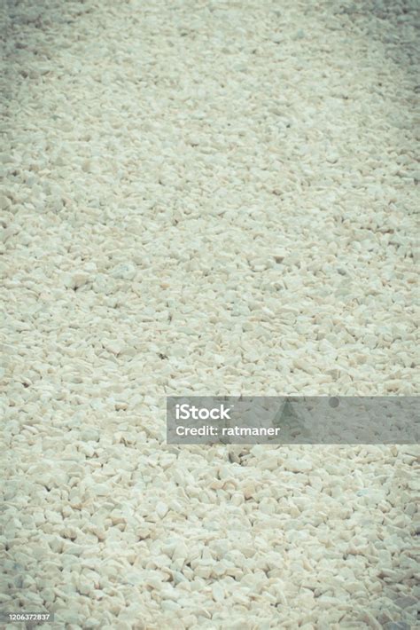 Vintage Photo Footpath Made Of Small White Stones Background Texture