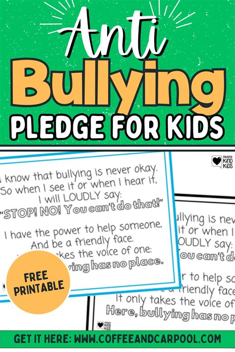 Anti Bullying Pledge 4 Coffee And Carpool Intentionally Raising