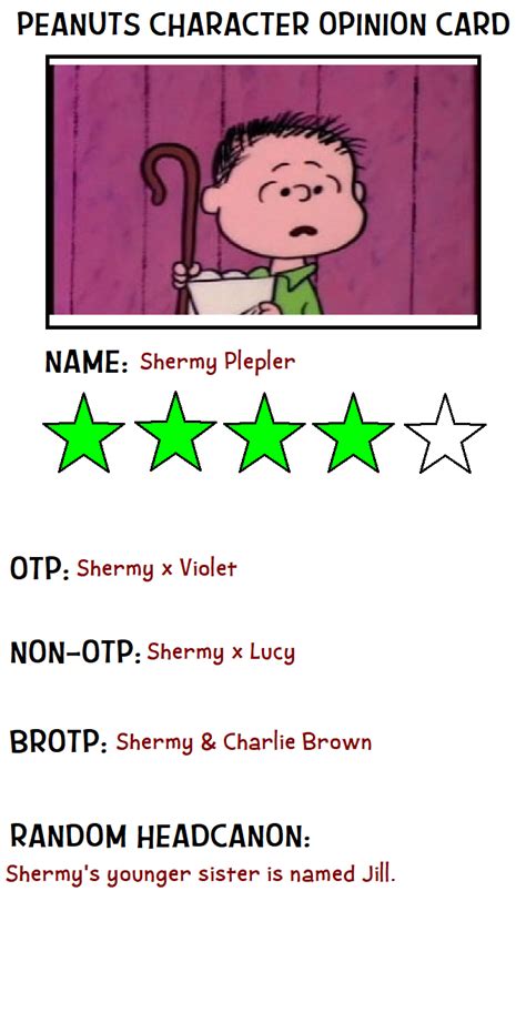 Peanuts Character Opinion Card Shermy By Arthurengine On Deviantart