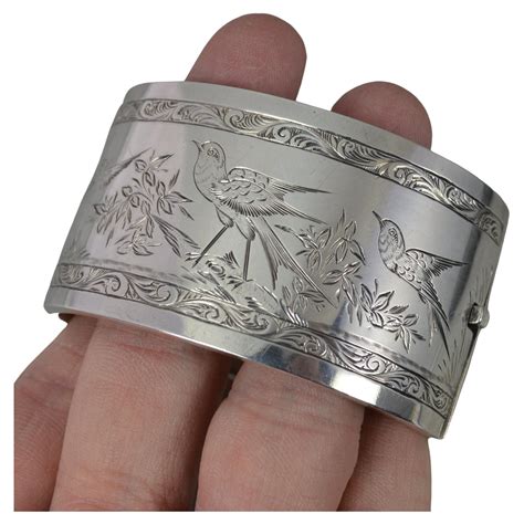 Sterling Silver Aesthetic Movement Cuffbangle Bracelet At 1stdibs