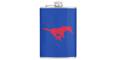 Smu Mustangs Logo Flask Zazzle