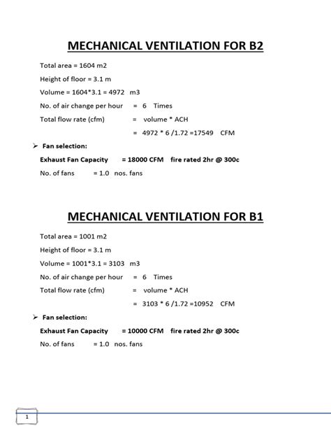 Ventilation Calculation Pdf