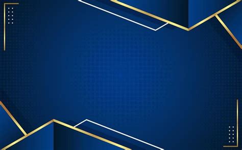 Blue Abstract Gradient Vector Background With Gold Lining