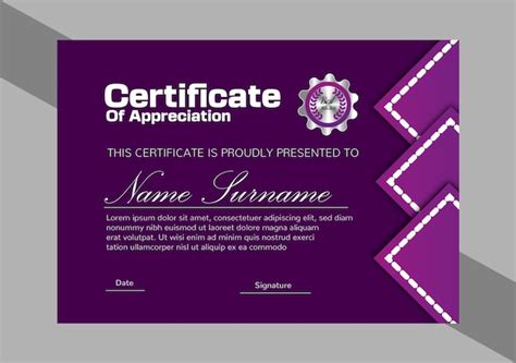 Certificat Vecteur Premium