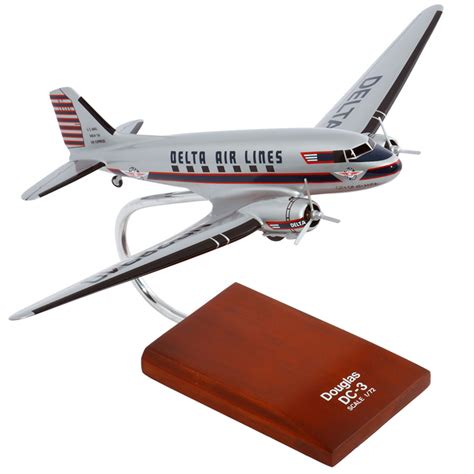 Delta Airlines Dc 3 Wood Model Aircraft Stunning Collectible Model Plane