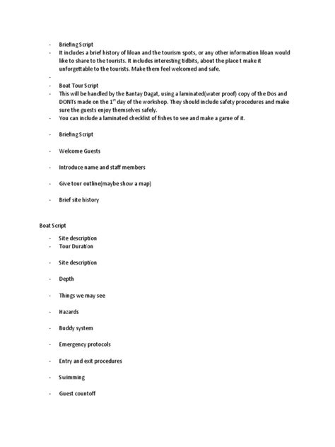 Briefing Script Pdf