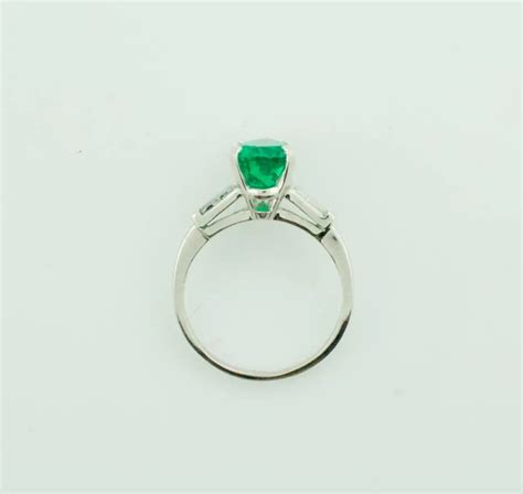 Emerald And Diamond Classic Solitaire Ring In Platinum Grand Jewels