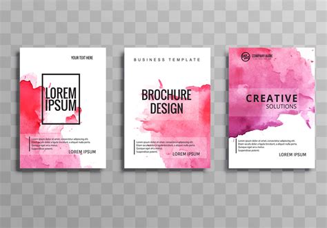 Abstract Colorful Watercolor Business Brochure Template Set 242446 Vector Art At Vecteezy