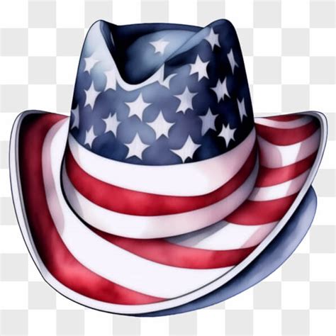 Download Patriotic Cowboy Hat With American Flag Design Pngs Online
