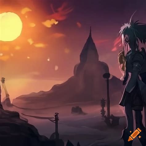 Anime Fantasy Artwork Of A Treasure Hunter And Towering Tower On Craiyon
