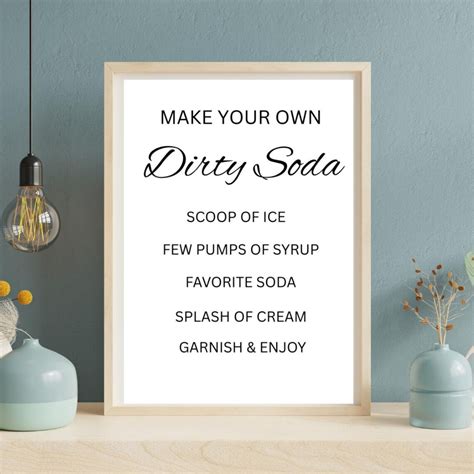 Dirty Soda Bar Sign For Graduation Party Make Your Own Drink Station