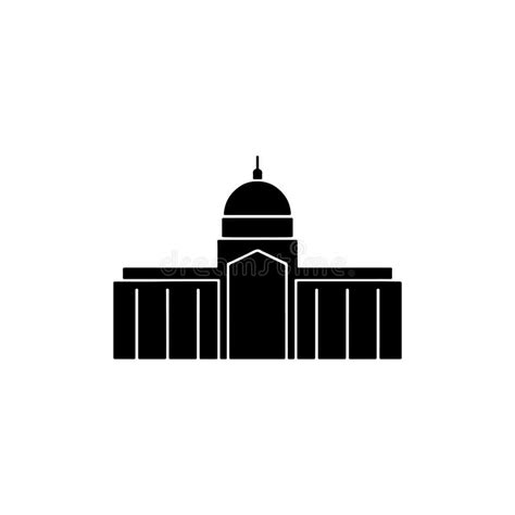 Simple Black Silhouette Of A Government Building Stock Illustration