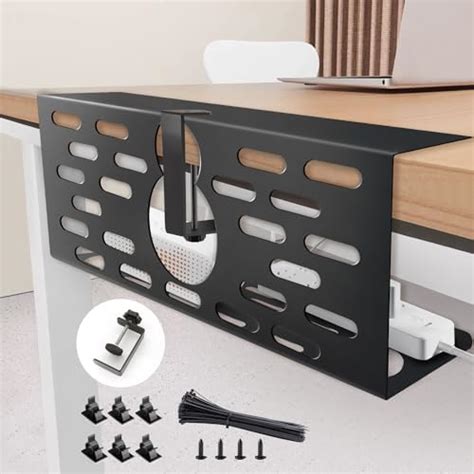 Cable Management Tray Under Desk Power Strip Cord Basket Computer