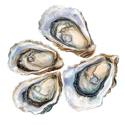 Printable Oyster Clipart Oyster Watercolor Nautical Clip Art