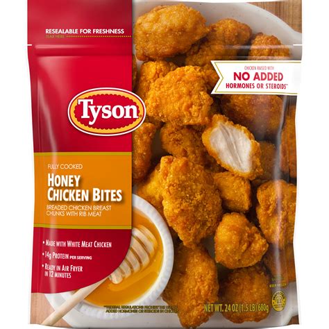 Tyson Honey Chicken Nugget Bites 24 Oz Frozen Fully Cooked