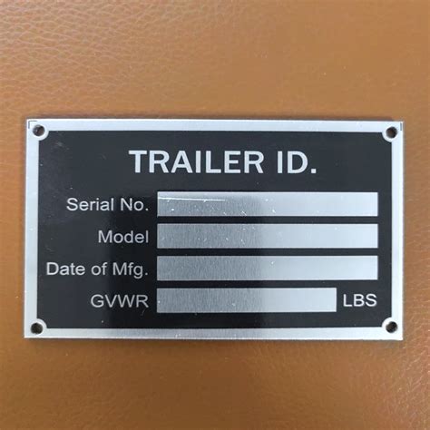 Heavy Duty Aluminum Trailer Id Tag Vin Plate Serial Gvwr Medical Blank