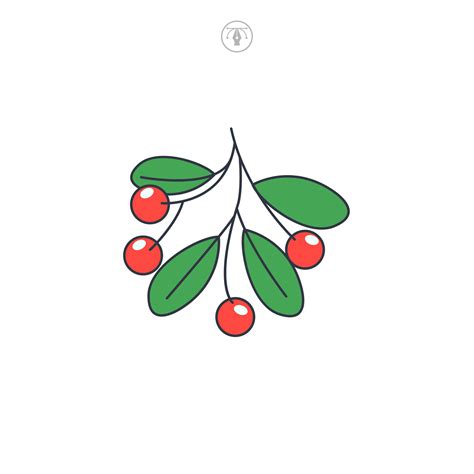 Mistletoe Icon Symbol Illustration Isolated On White Background