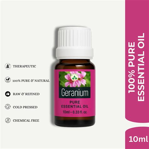 Geranium Essential Oil 10 Ml 100 Pure And Natural Cold Pressed