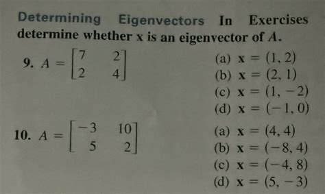 Solved Determining Eigenvectors In Exercises Determine