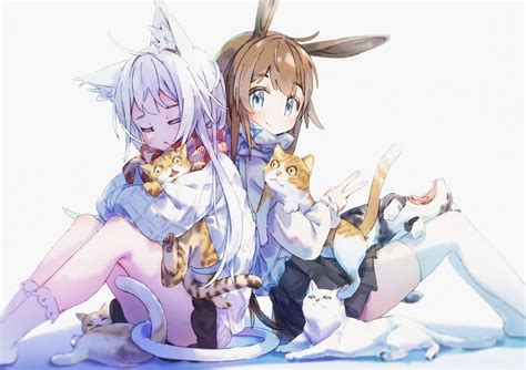 Amiya And Rosmontis Arknights Drawn By Sanmawei Danbooru