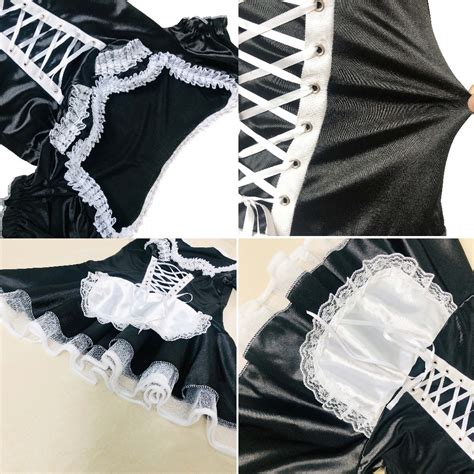 Utmeon Sexy Womens Nite French Maid Cosplay Costume Plus Size