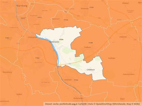 97236 Randersacker Mit Plz Karte Und Straßenverzeichnis