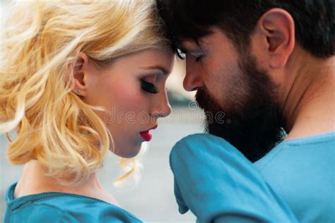 Romantic Couple In Love Boyfriend And Girlfriend Close Up Young