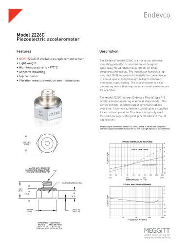 Endevco® Model 2222c Super Miniature Piezoelectric Accelerometer Endevco Pdf Catalogs