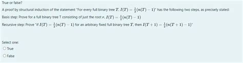 solved true or false a proof by structural induction of