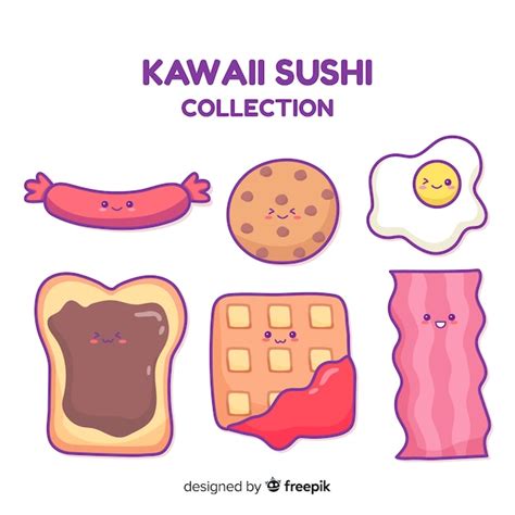 Colección Comida Adorable Dibujada A Mano Vector Gratis