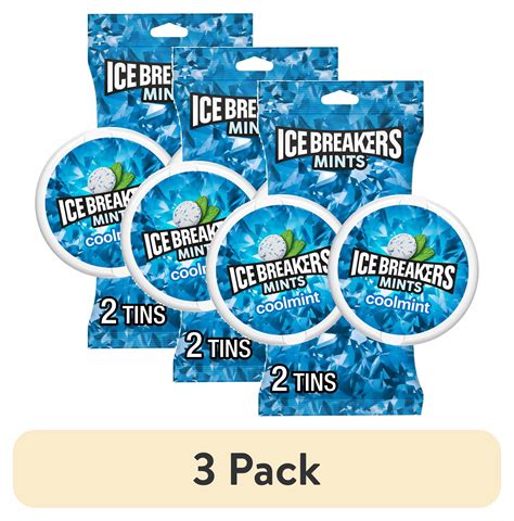 3 Pack Ice Breakers Coolmint Sugar Free Mints Tins 15 Oz 2 Count