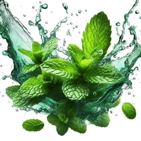 Premium Psd Mint Leaves Splash