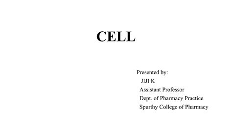 Hap I Cell Structure Parts Organelles Diagram Pptx