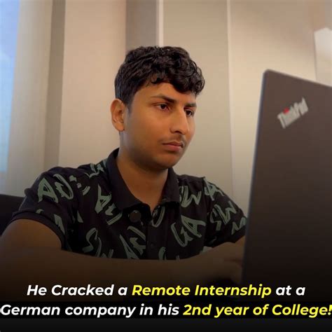 scaler school of technology on linkedin he secured a remote internship