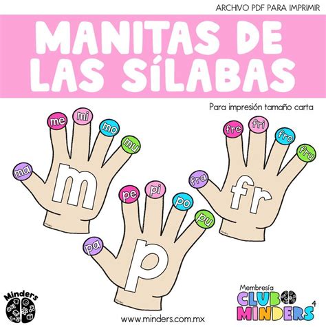 Manitas De Las Sílabas Silabas Aprender Silabas Lenguaje De Signos