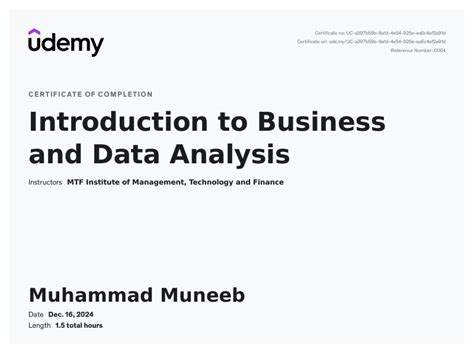 Muhammad Muneeb On Linkedin Udemy Data Analysis Bi Business
